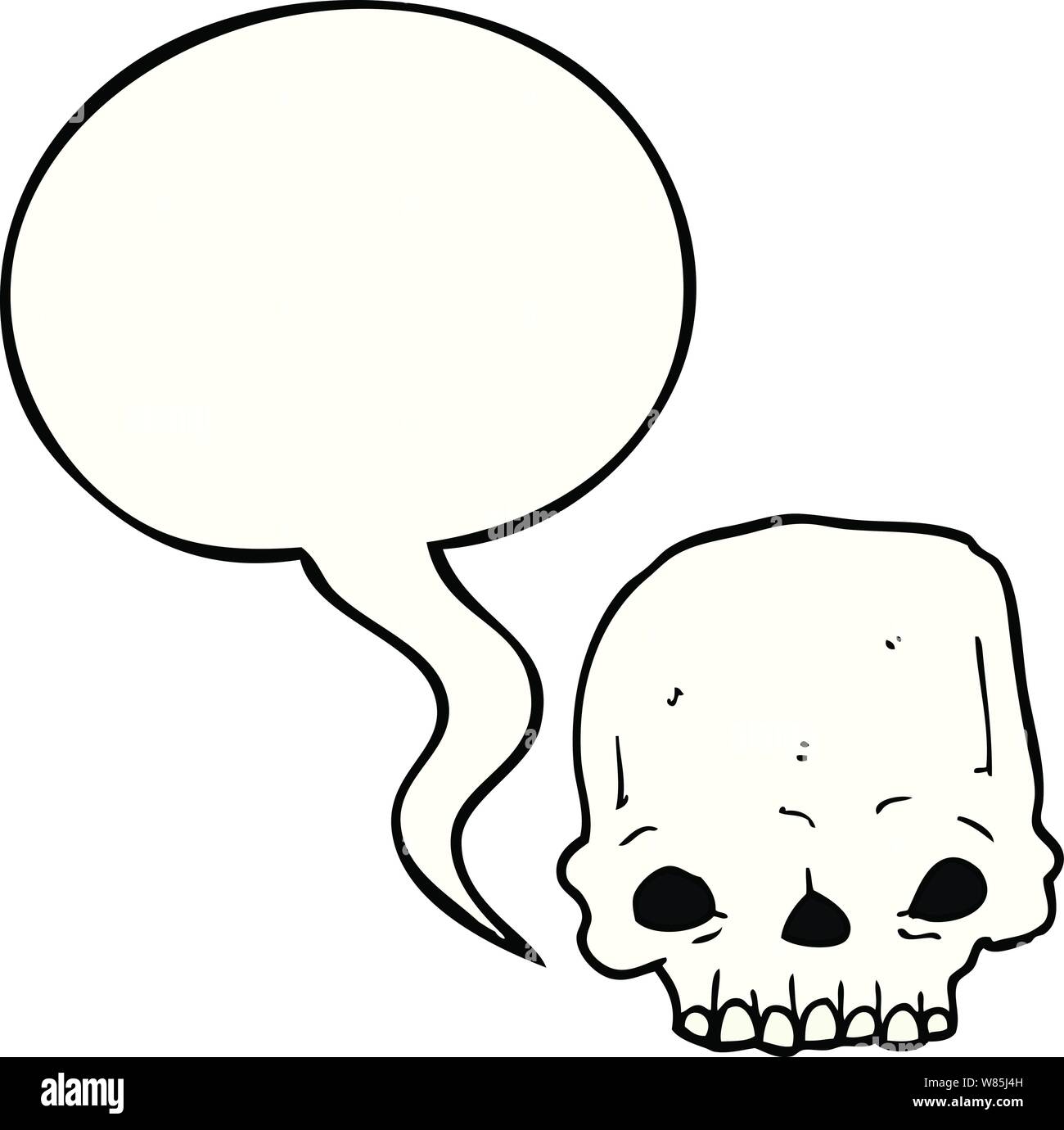 Cartoon spooky skull speech Cut Out Stock Images & Pictures - Alamy
