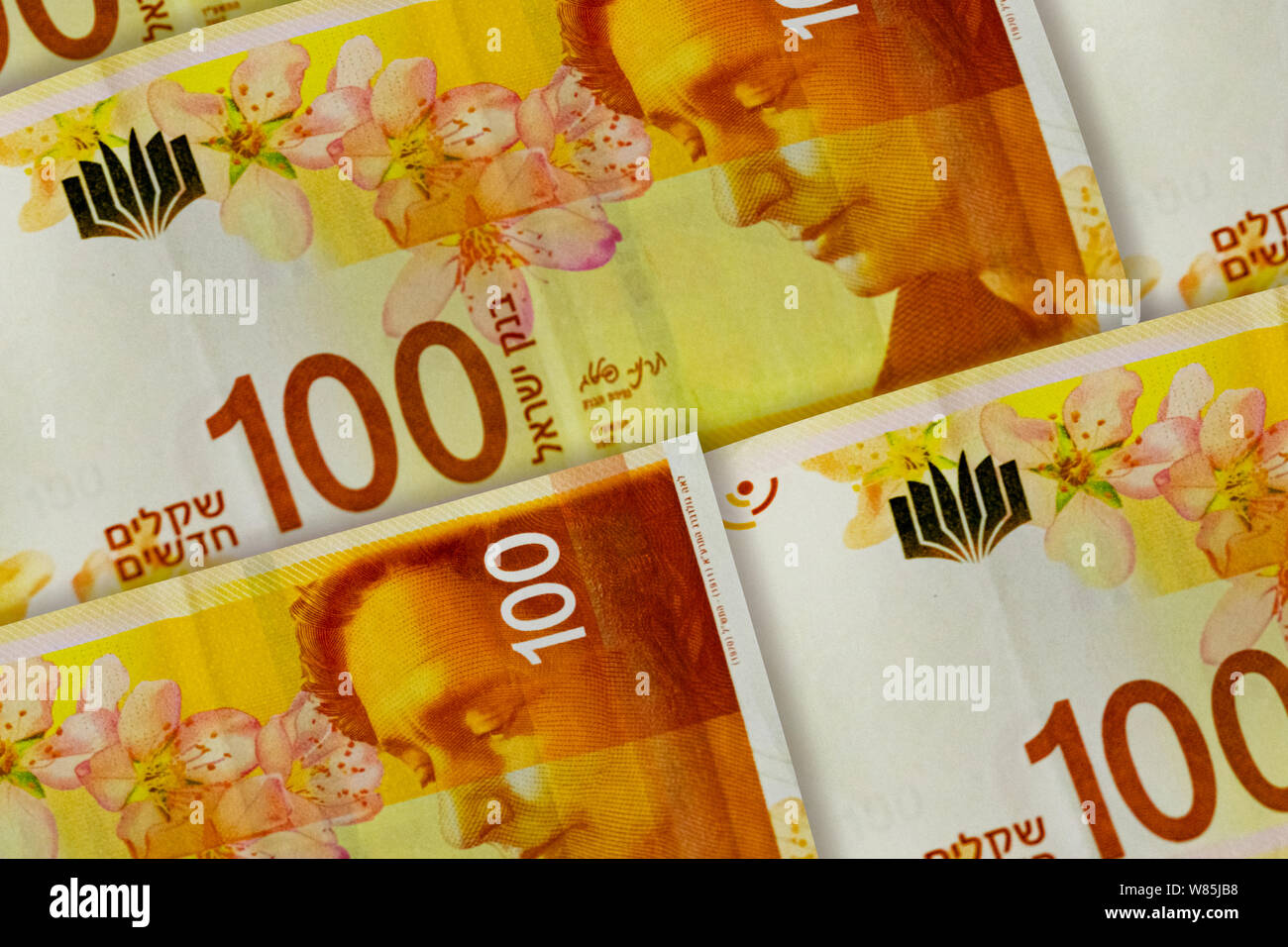 Israeli shekels background. 100 shekels pattern. Money of Israel ...