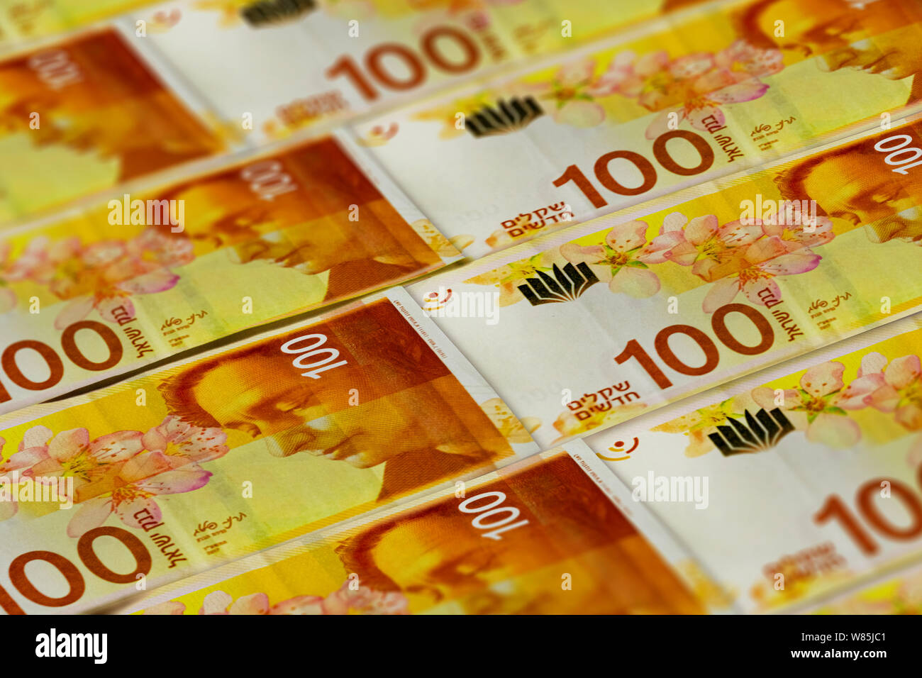 Israeli shekels background. 100 shekels pattern. Money of Israel ...