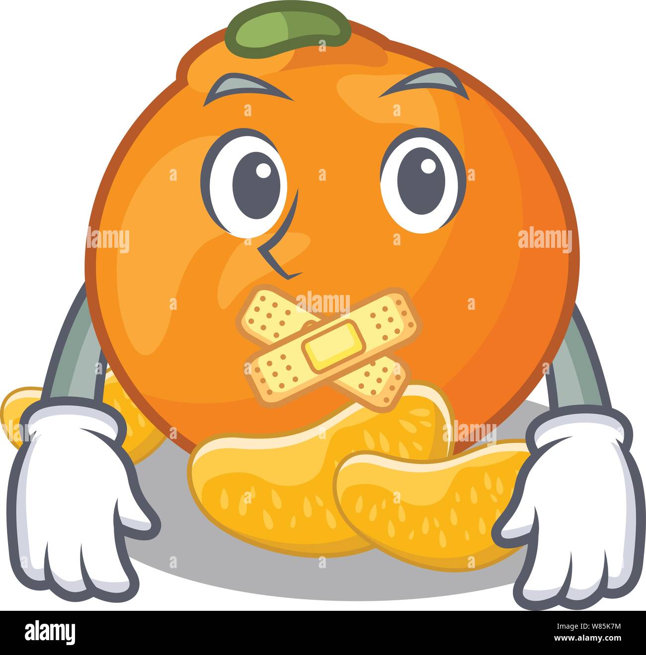 Silent tangerine isolated with in the cartoon Stock Vector Image & Art ...