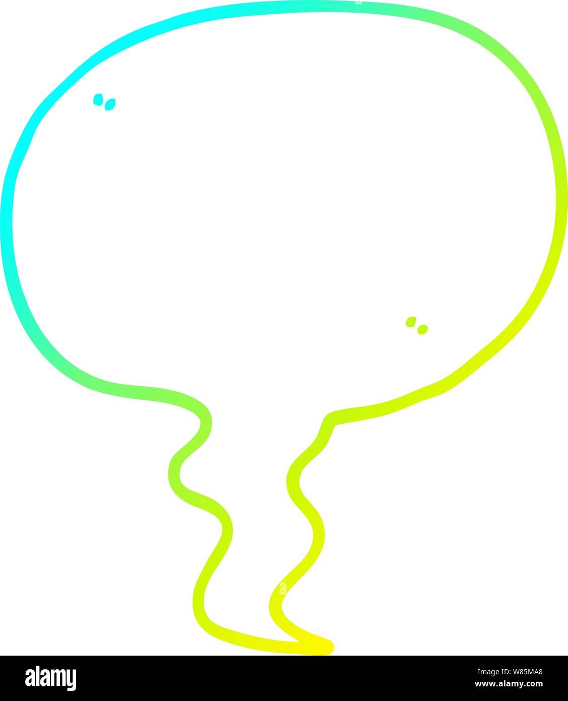 cold gradient line drawing of a cartoon speech bubble Stock Vector ...