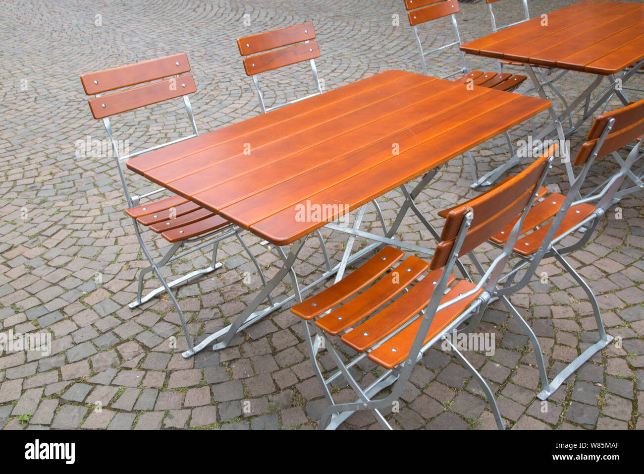Cafe Table and Chair, Frankfurt, Germany Stock Photo - Alamy