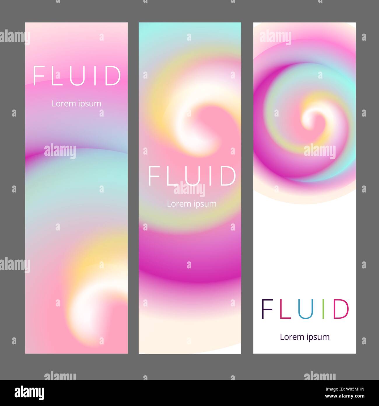 Modern abstract vertical banners set. Cool gradient shapes composition ...