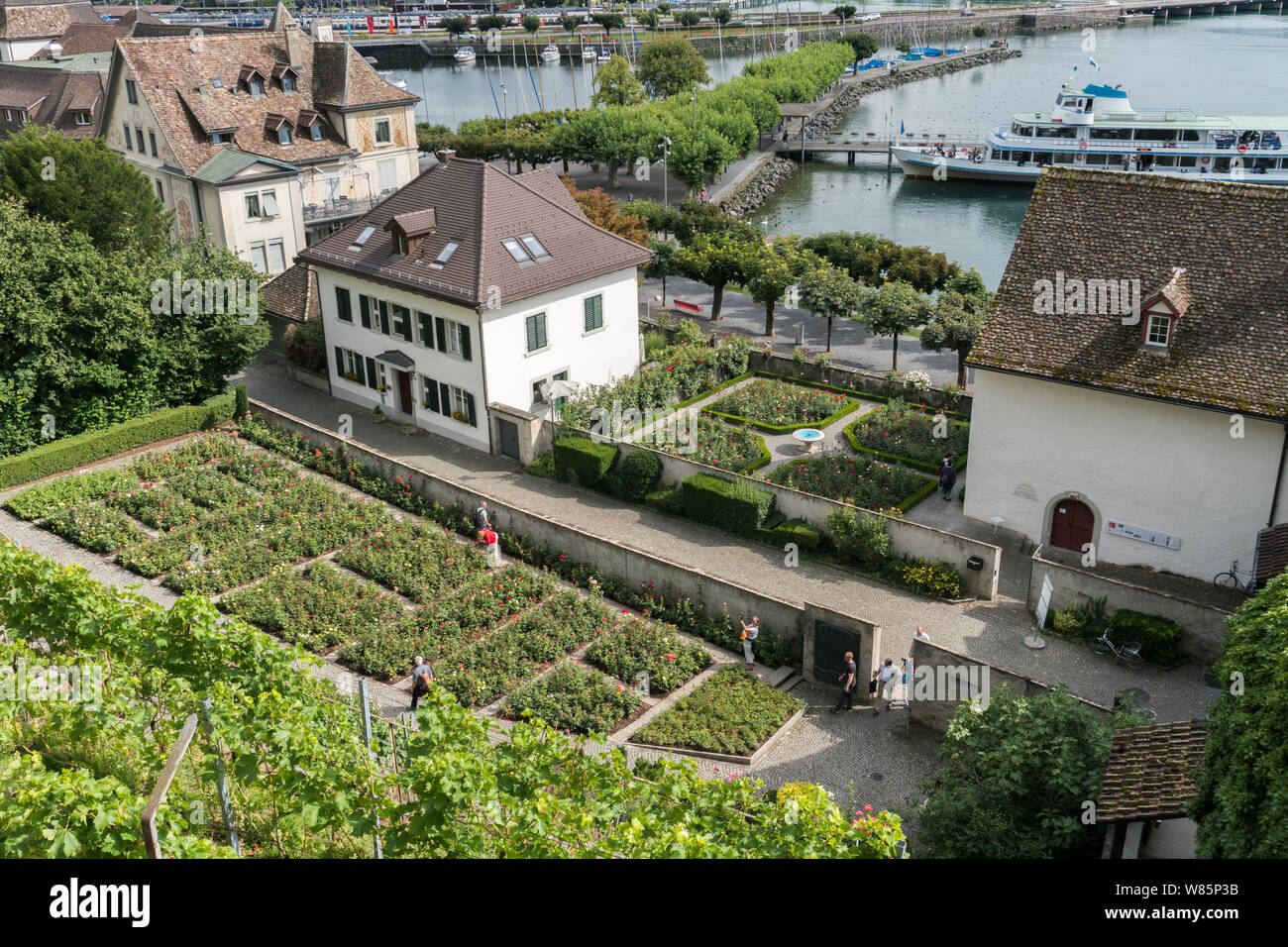 Rapperswil, SG / Switzerland - 3. August 2019: high angle view of the ...