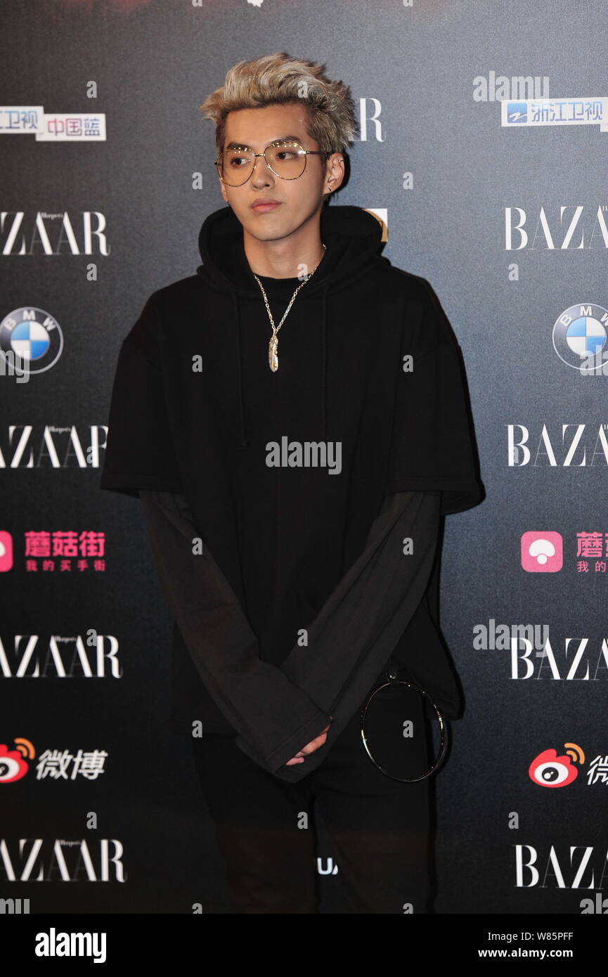 Chinese singer and actor Kris Wu or Wu Yifan arrives on the red carpet ...