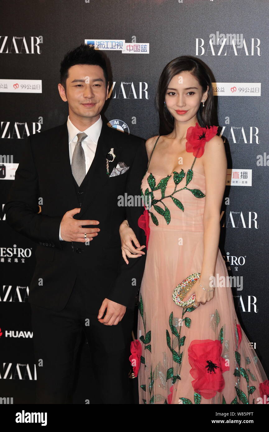 Hong Kong model and actress Angelababy, right, and her Chinese actor ...