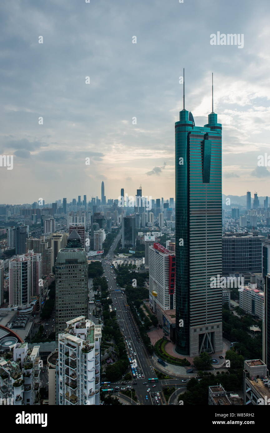 View of Shun Hing Square Building, tallest, also known as Diwang ...