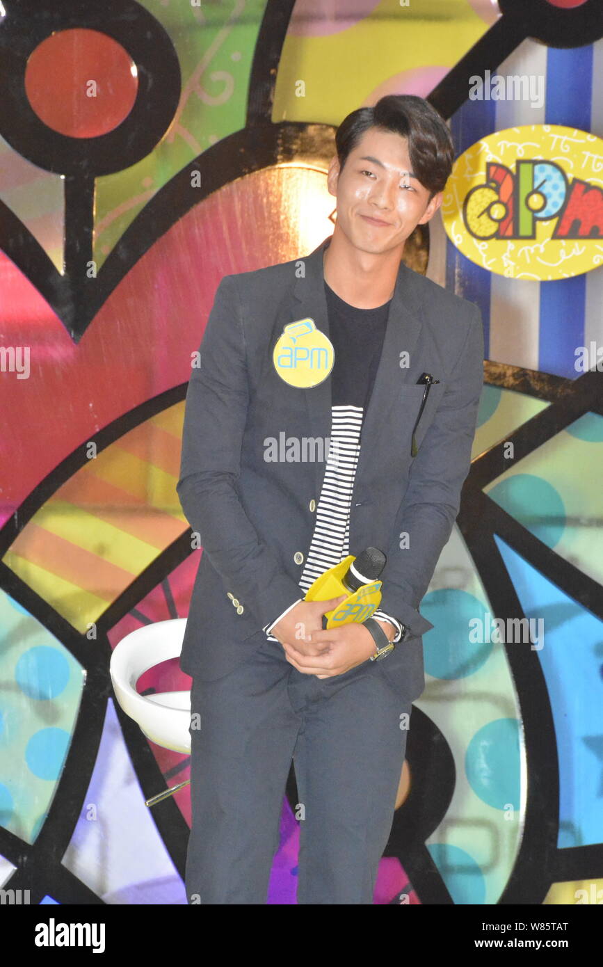 South Korean actor Kim Ji-soo poses at a signing event in Hong Kong ...