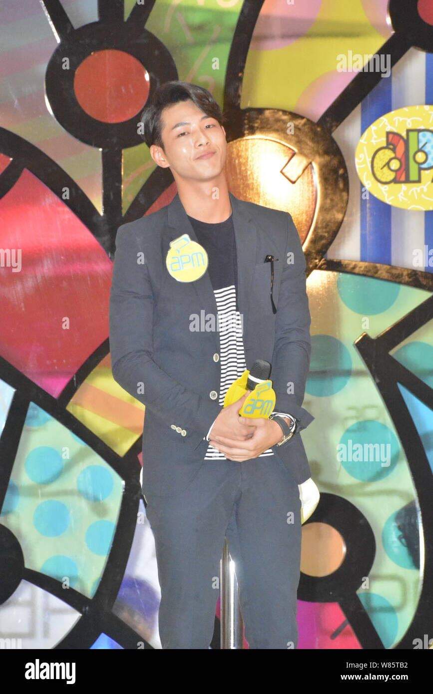 South Korean actor Kim Ji-soo poses at a signing event in Hong Kong ...