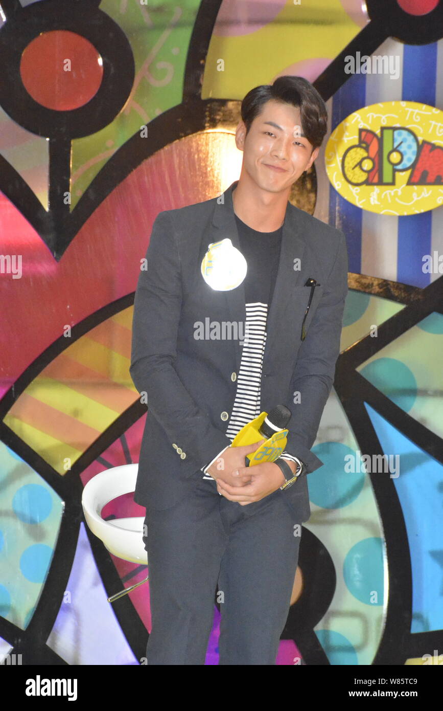 South Korean actor Kim Ji-soo poses at a signing event in Hong Kong ...