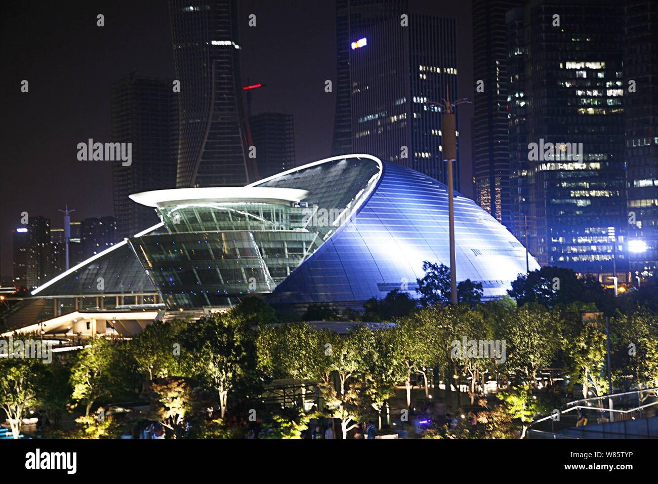 Hangzhou night view qianjiang new city city theatre hi-res stock photography and images - Alamy
