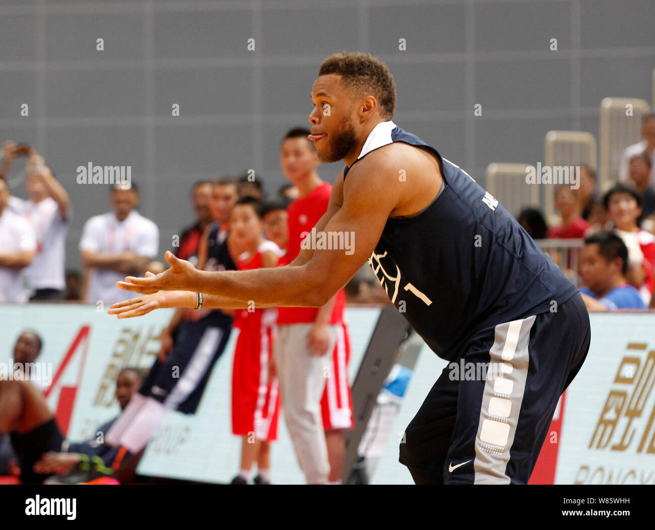 Justin Anderson of NBA All-Star team reacts in the charity game against ...