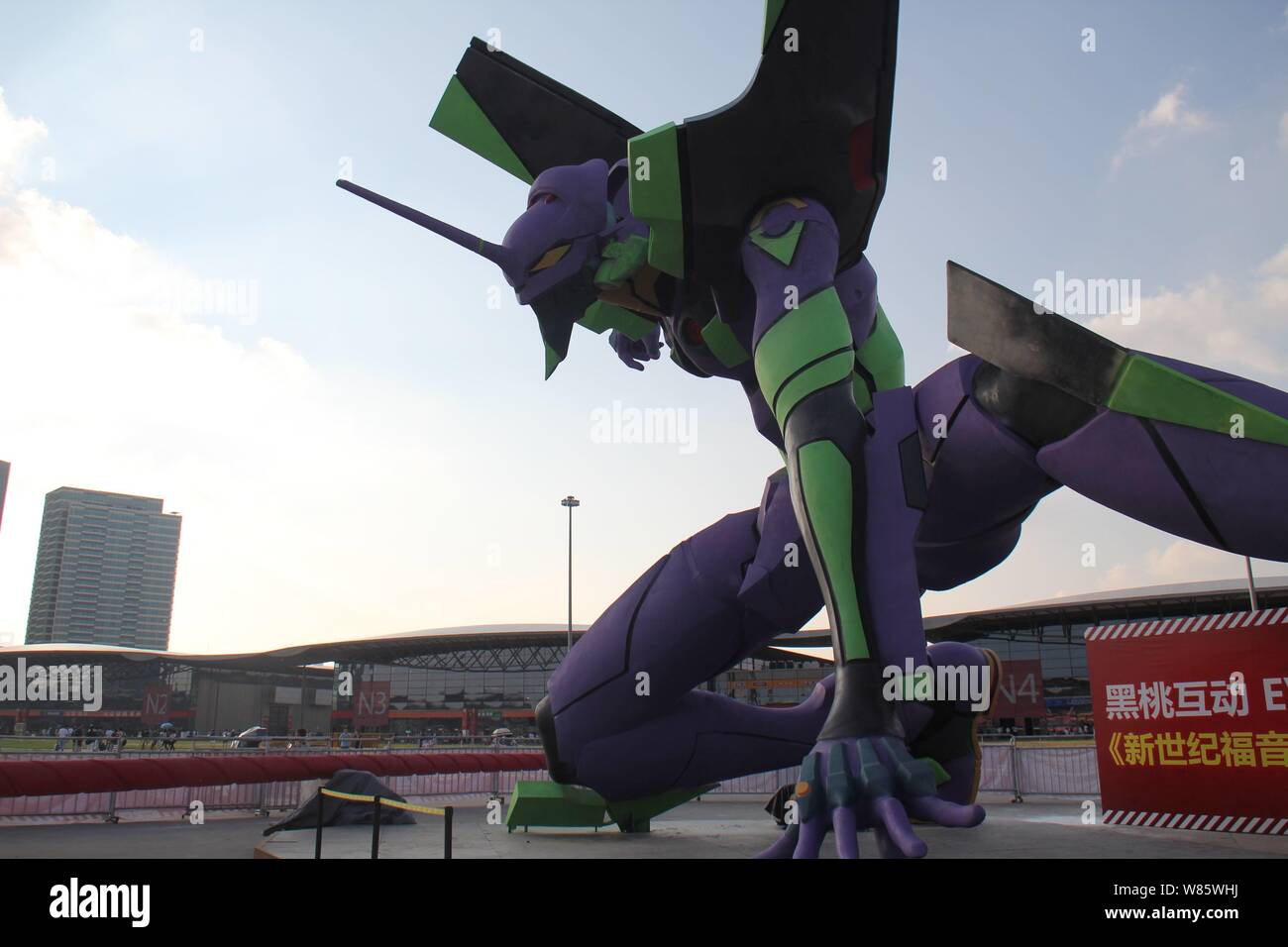 A giant model of Evangelion from Japanese animated television series ...