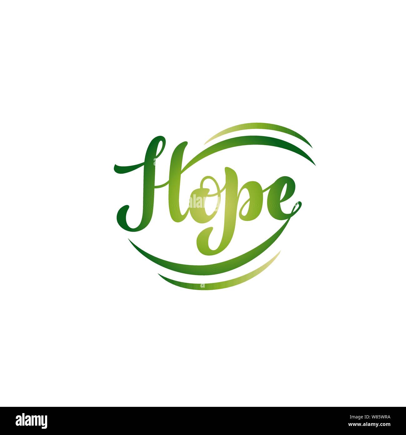 Vector. Hand lettering - Hope. Green text on a white background ...