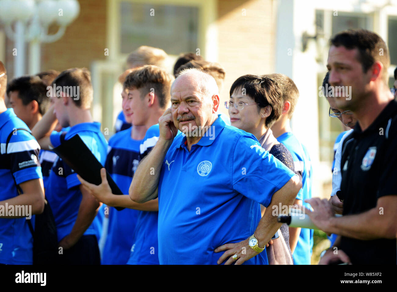 German football manager Klaus Schlappner, center, former head coach of ...