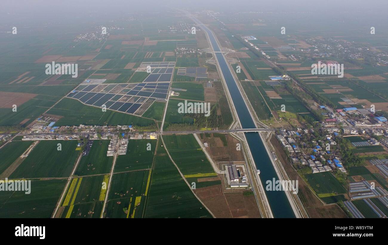 --FILE--An aerial view of a water channel on the central route of the ...