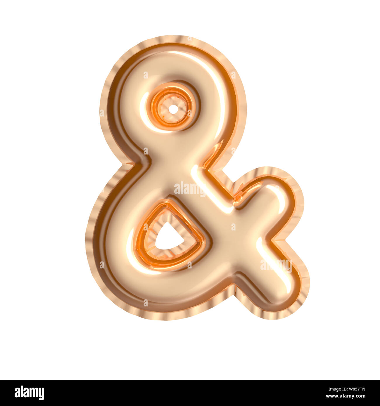 Golden color balloon and sign isolated on white background, 3d ...