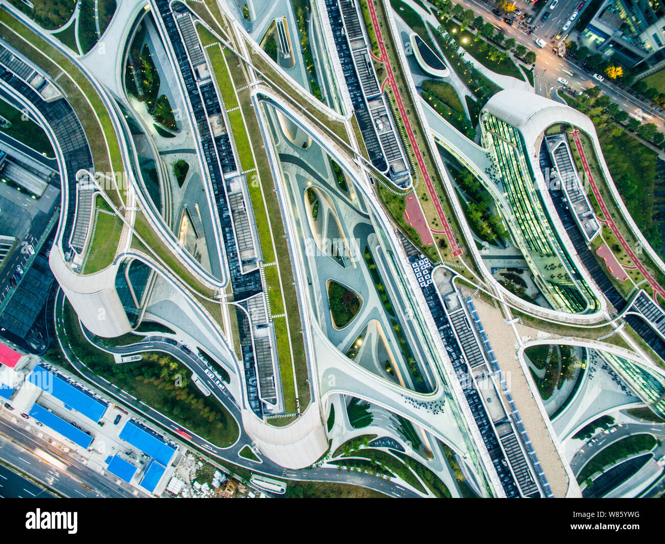 Aerial view of the Sky Soho designed by Iraqi-British architect Zaha ...