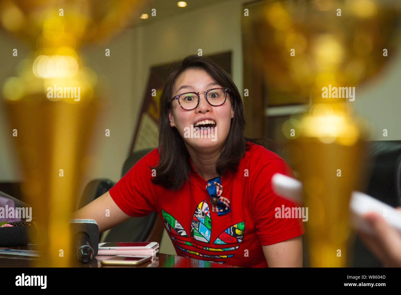 Chinese swimmer Fu Yuanhui who won the bronze medal in the women's 100m ...