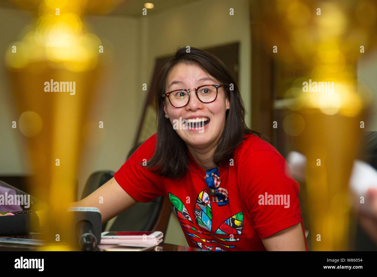 Chinese swimmer Fu Yuanhui who won the bronze medal in the women's 100m ...