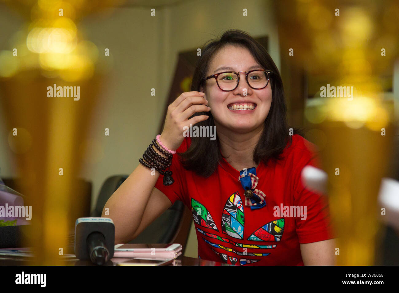 Chinese swimmer Fu Yuanhui who won the bronze medal in the women's 100m ...