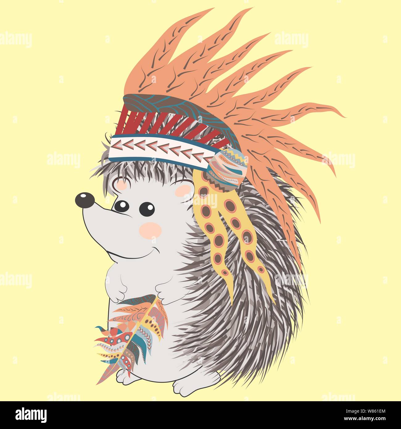 cute and funny Indian animal. A stylized illustration of an Indian ...