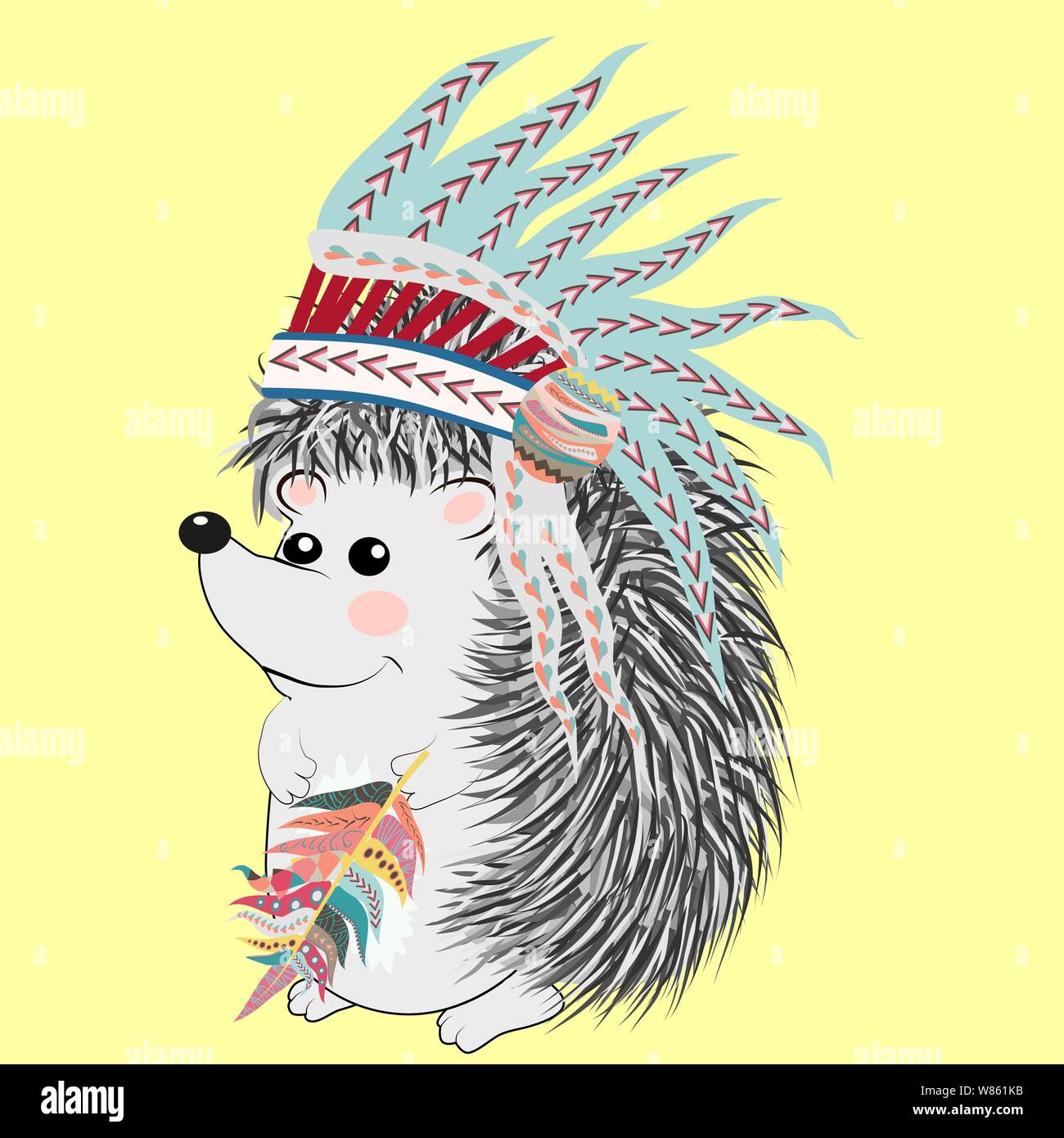 cute and funny Indian animal. A stylized illustration of an Indian ...