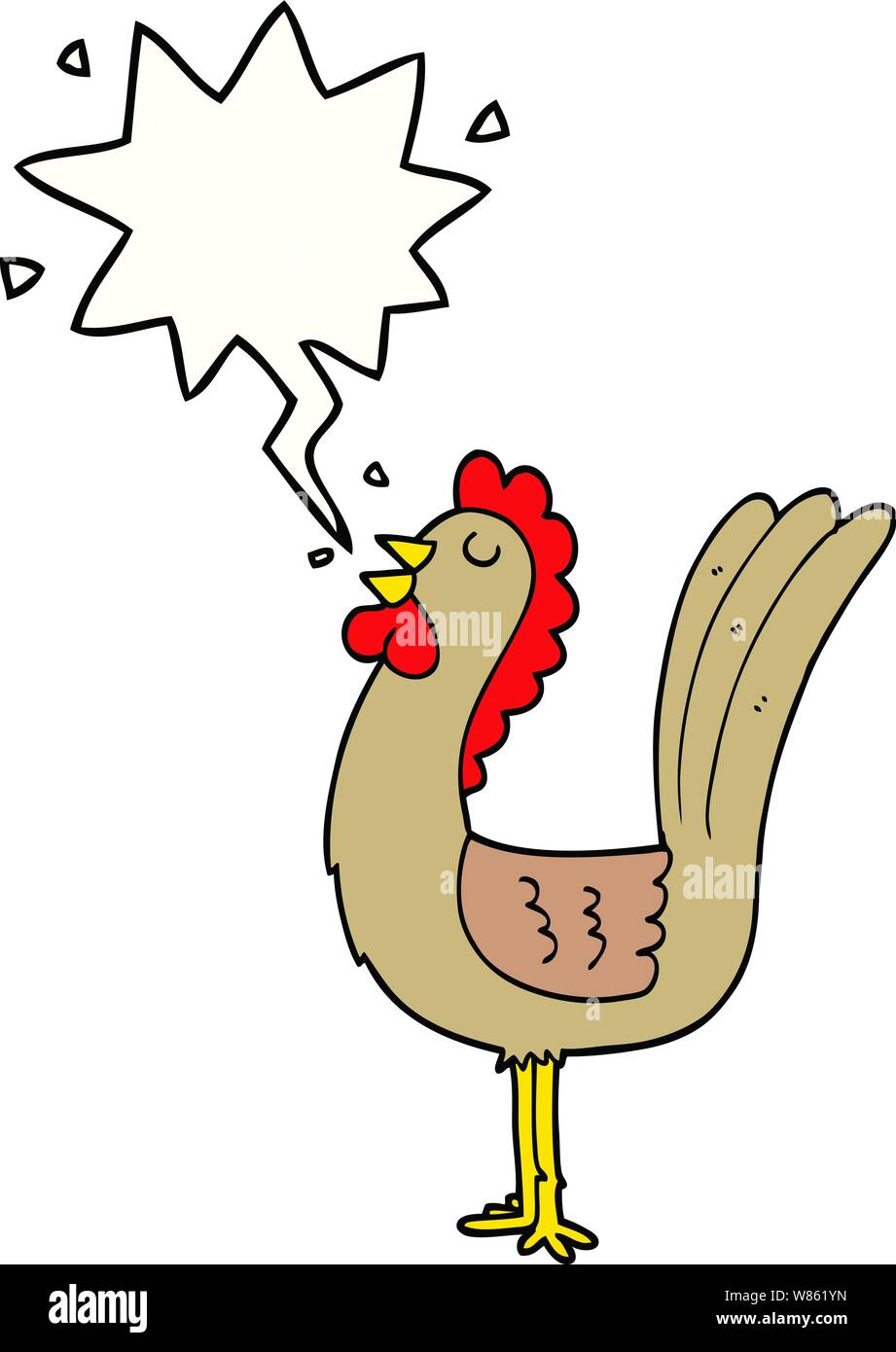 cartoon rooster with speech bubble Stock Vector Image & Art - Alamy