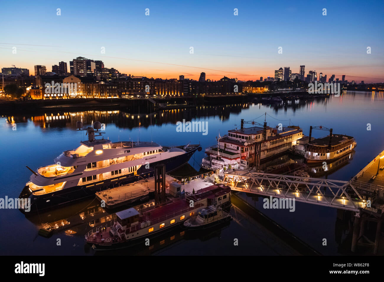 England, London, Luxury motor Yacht Broadwater and Other Rivercraft on ...