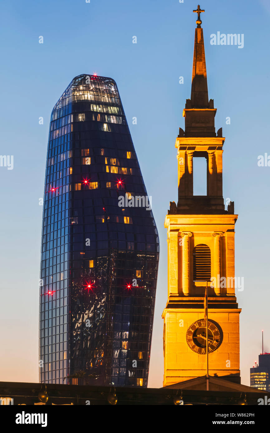 England, London, Lambeth, St.John's Church Spire and One Blackfriars ...