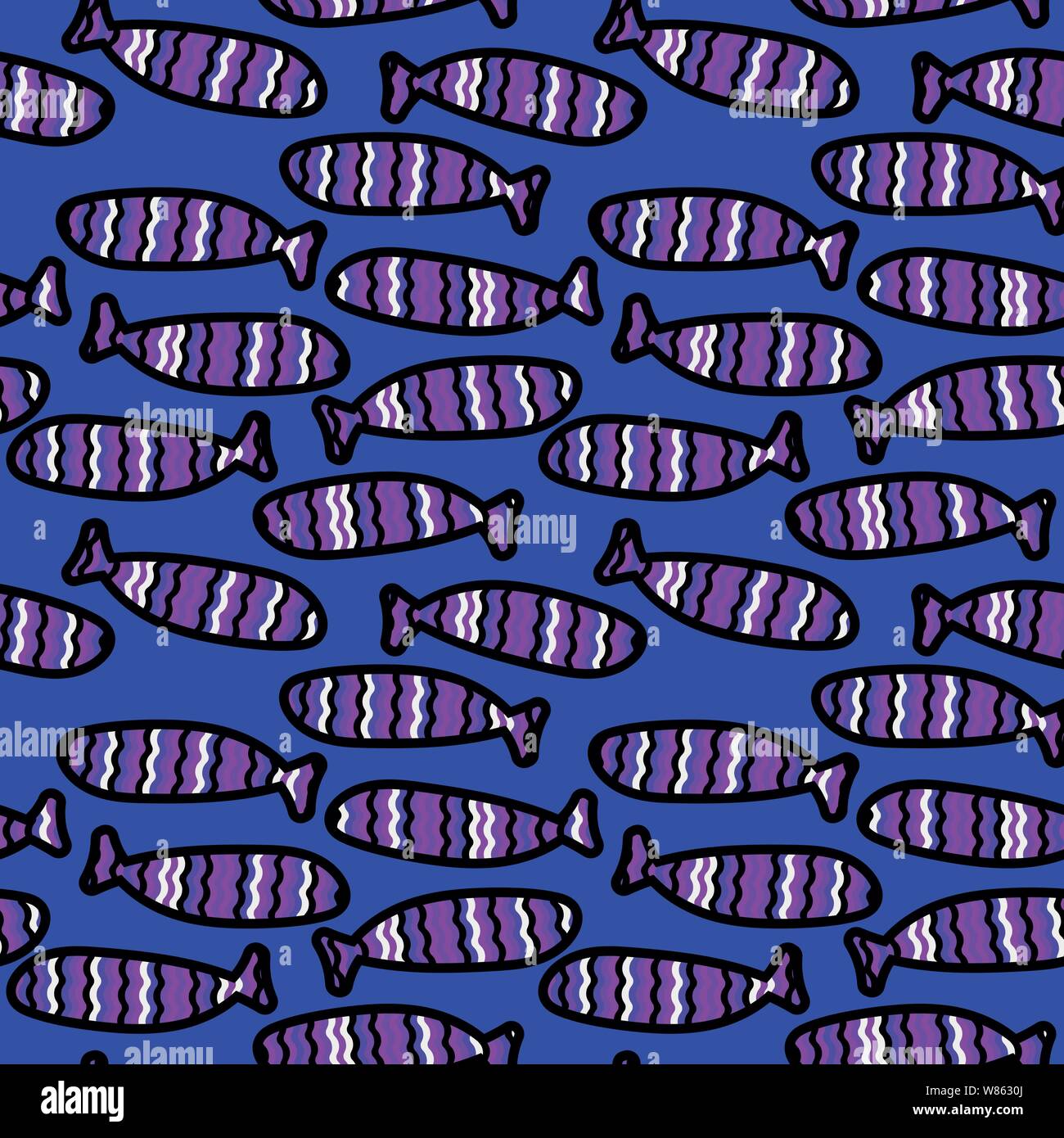 School of fish pattern Stock Vector Images - Alamy