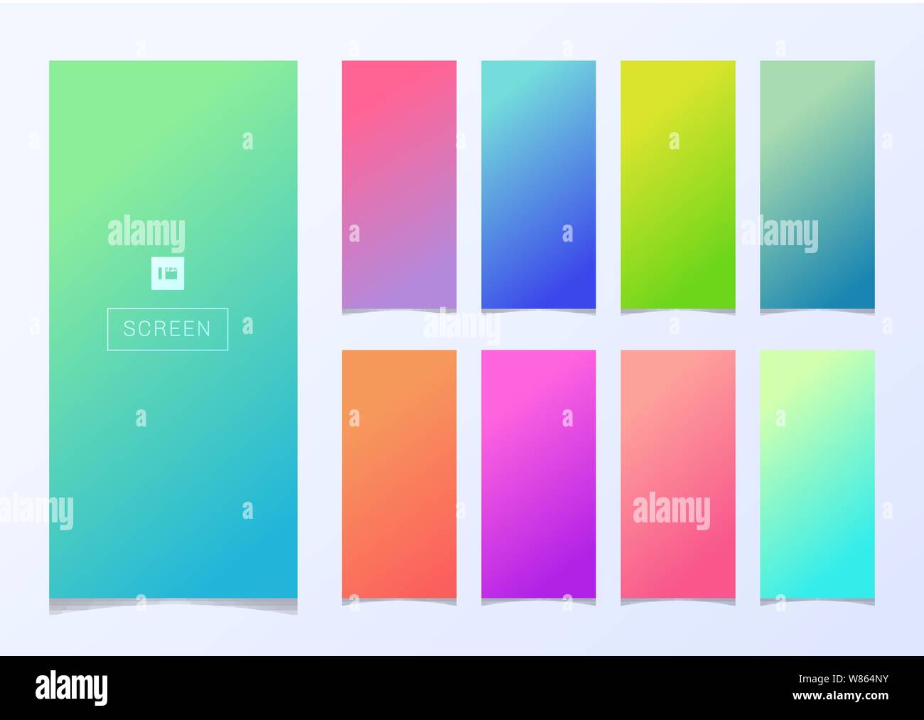 Set of modern smartphone screen gradient Soft color template design for ...