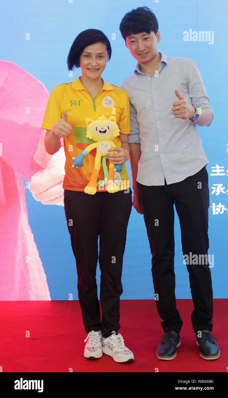 Former Chinese diver Gao Min, left, who won gold medals in the ...