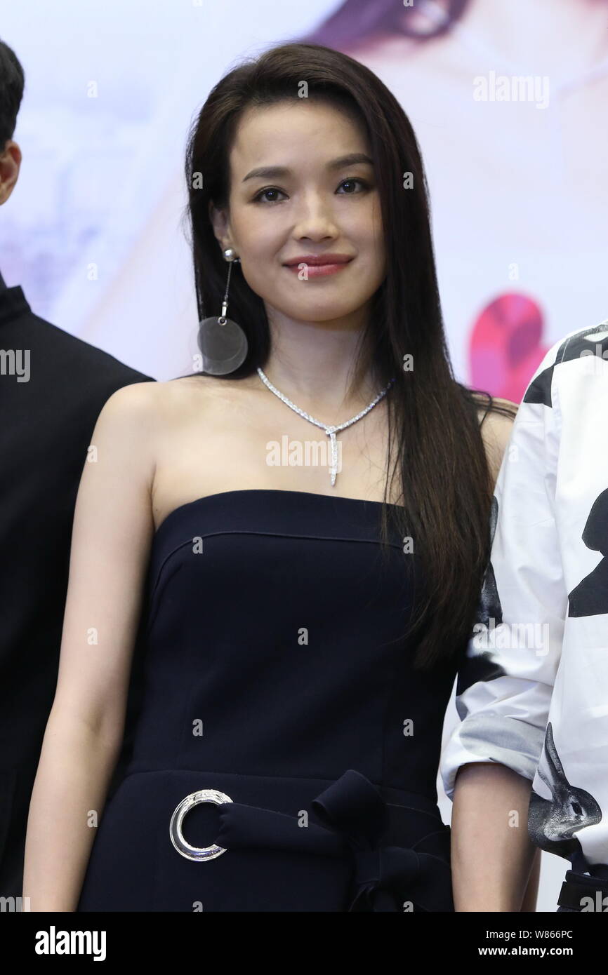 Taiwanese actress Shu Qi attends a press conference to promote her new ...