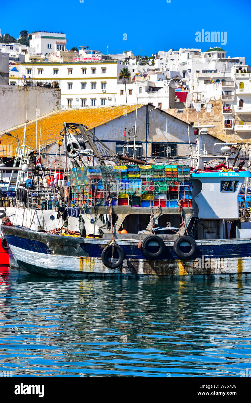 Fishing Boats, Port of Tangier, Tanger, Morocco Stock Photo - Alamy