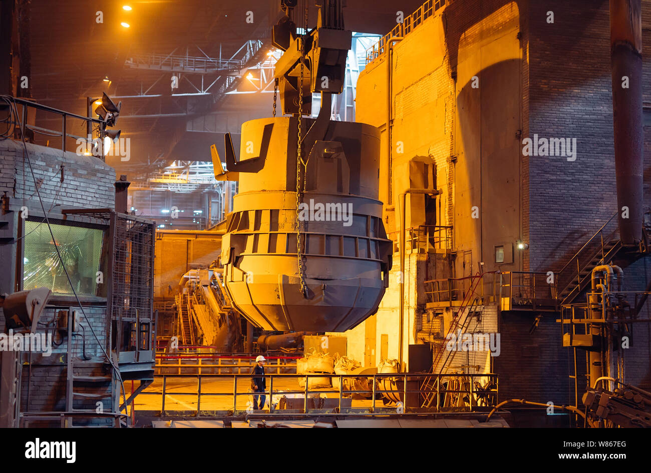 Open hearth workshop of the metallurgical plant Stock Photo - Alamy