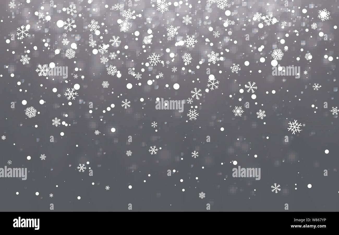 Christmas snow. Heavy snowfall. Falling snowflakes on transparent ...