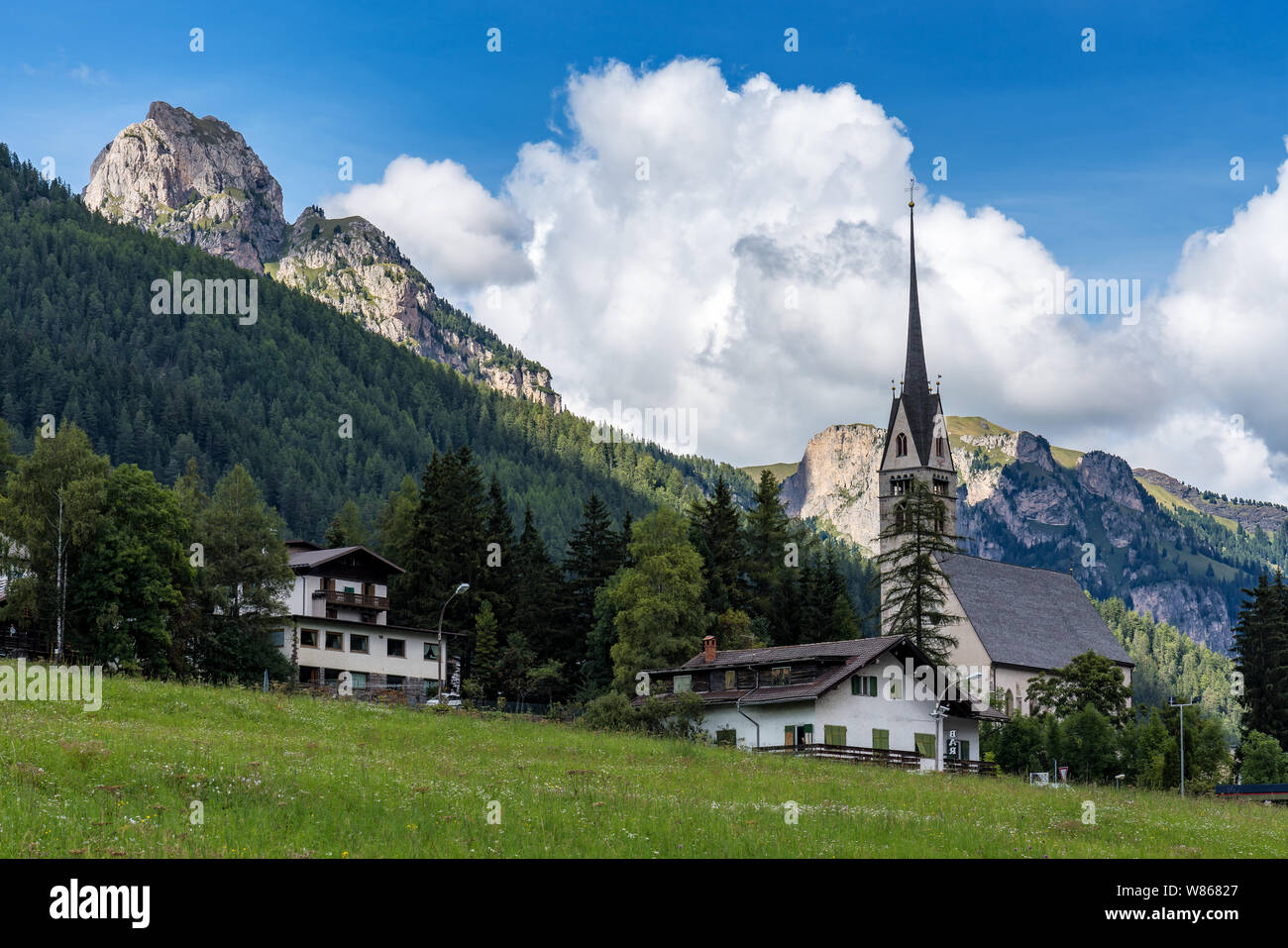 Vigo di Fassa, Val di Fassa, Trento, Trentino Alto Adige in Italy Stock ...