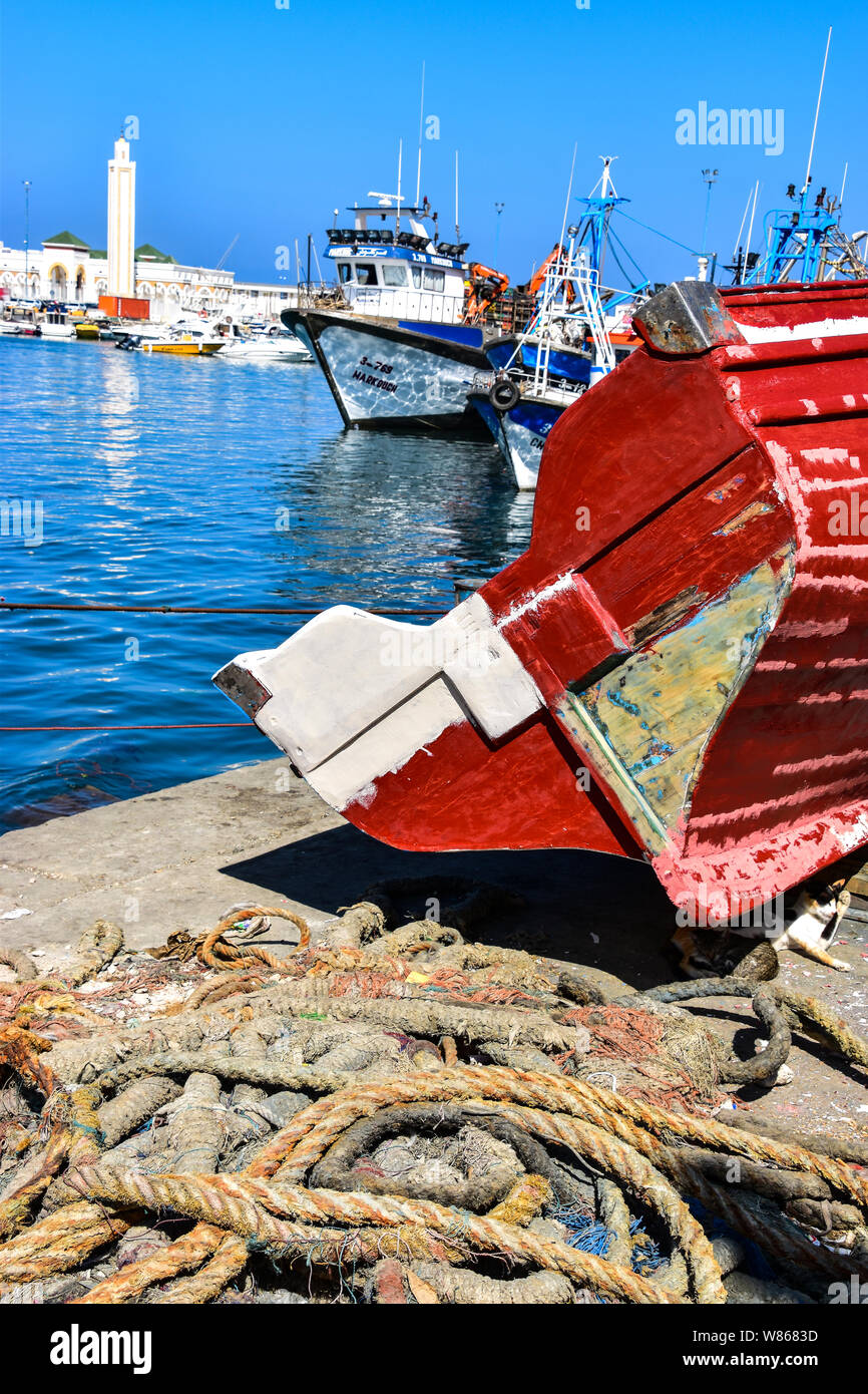 Fishing Boats, Port of Tangier, Tanger, Morocco Stock Photo - Alamy