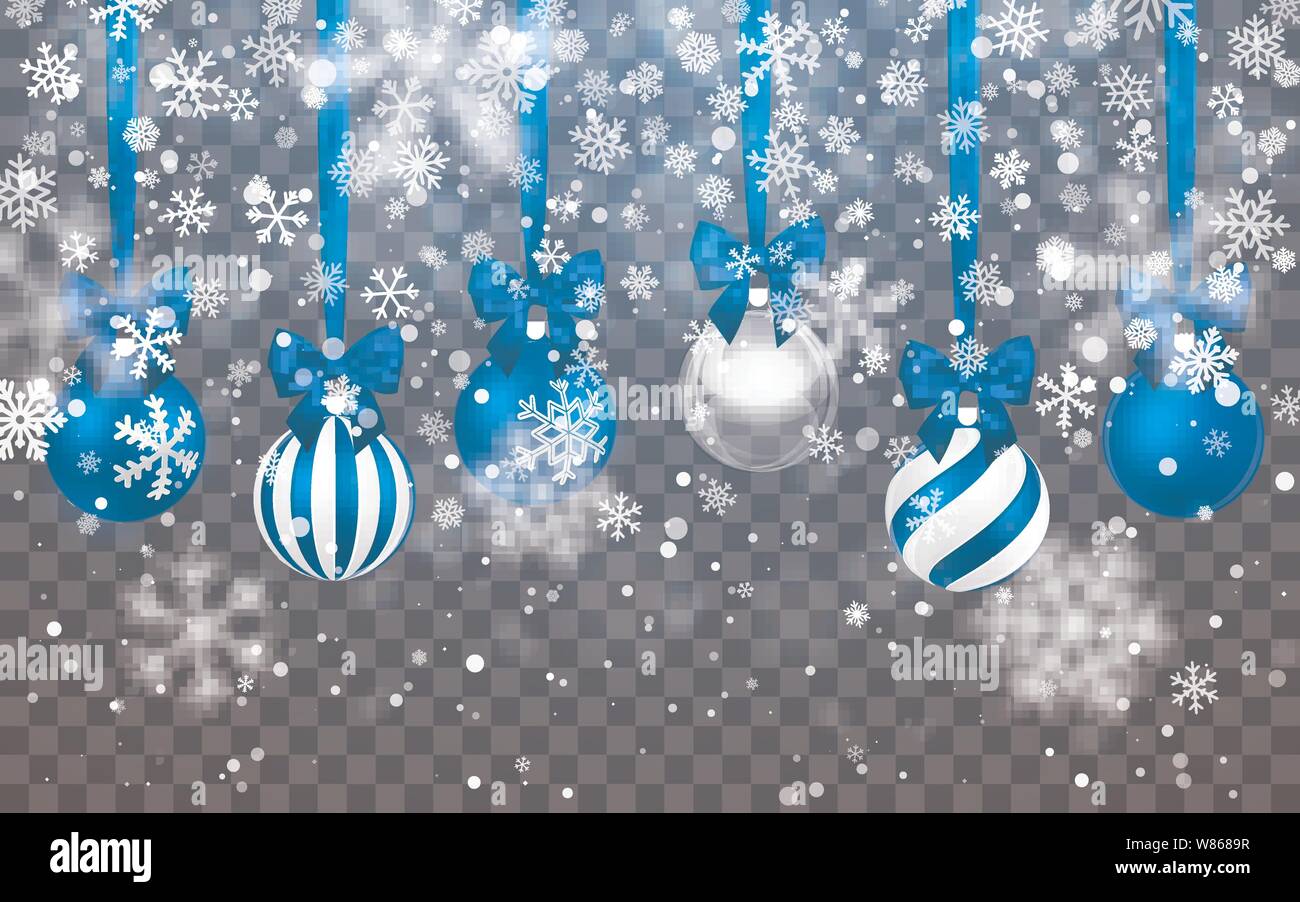 Christmas snow. Falling snowflakes on dark background. Snowfall. New ...