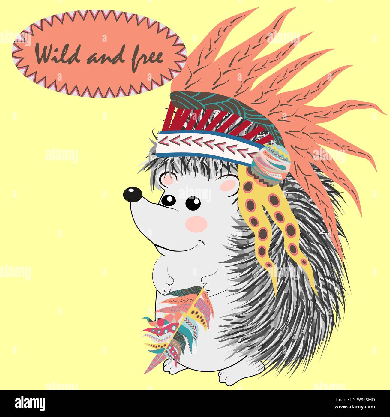 cute and funny Indian animal. A stylized illustration of an Indian ...