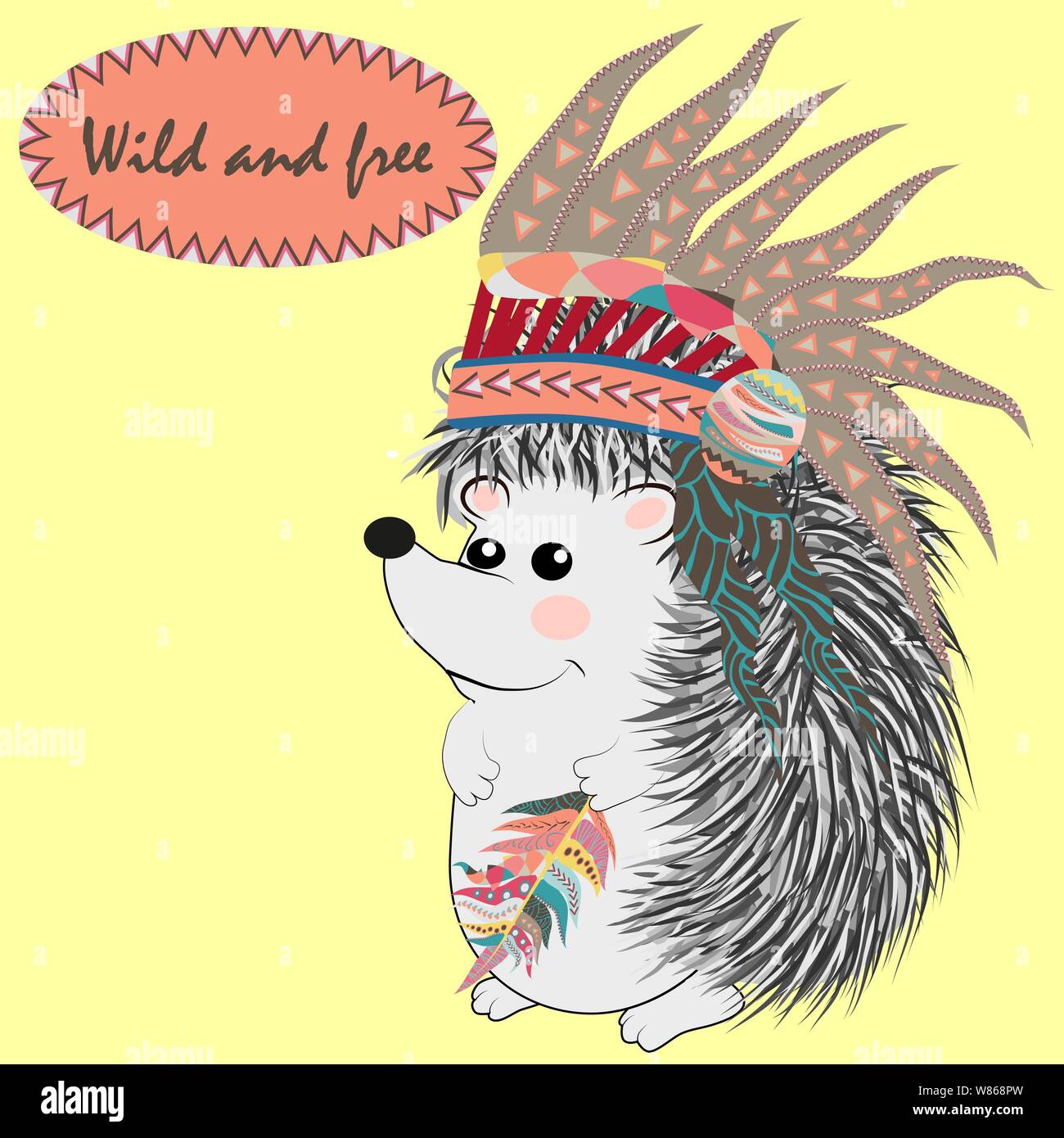 cute and funny Indian animal. A stylized illustration of an Indian ...