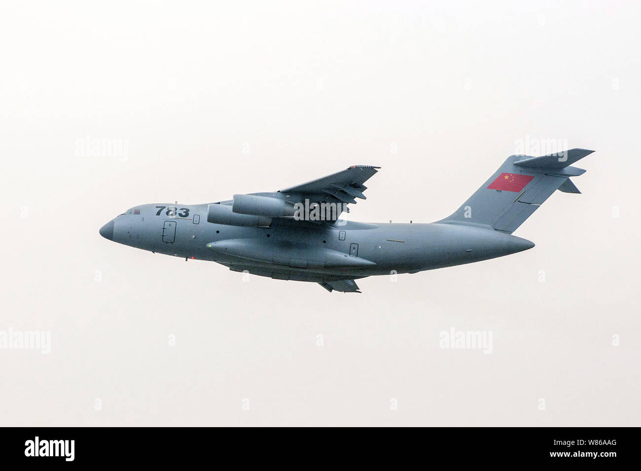 --FILE--A Chinese-made Y-20 large military transport aircraft performs ...