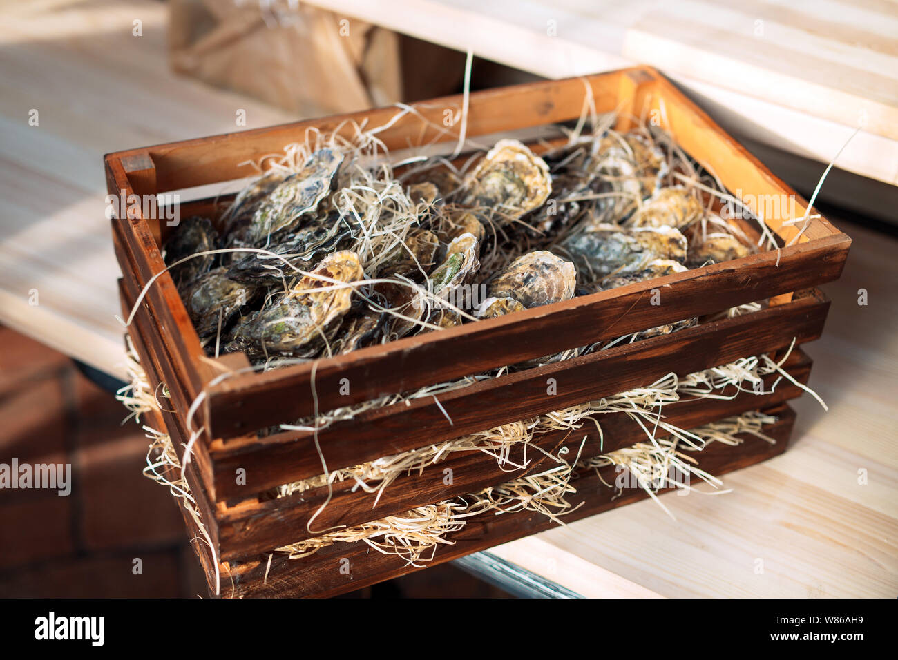 Oysters in dark background hi-res stock photography and images - Alamy