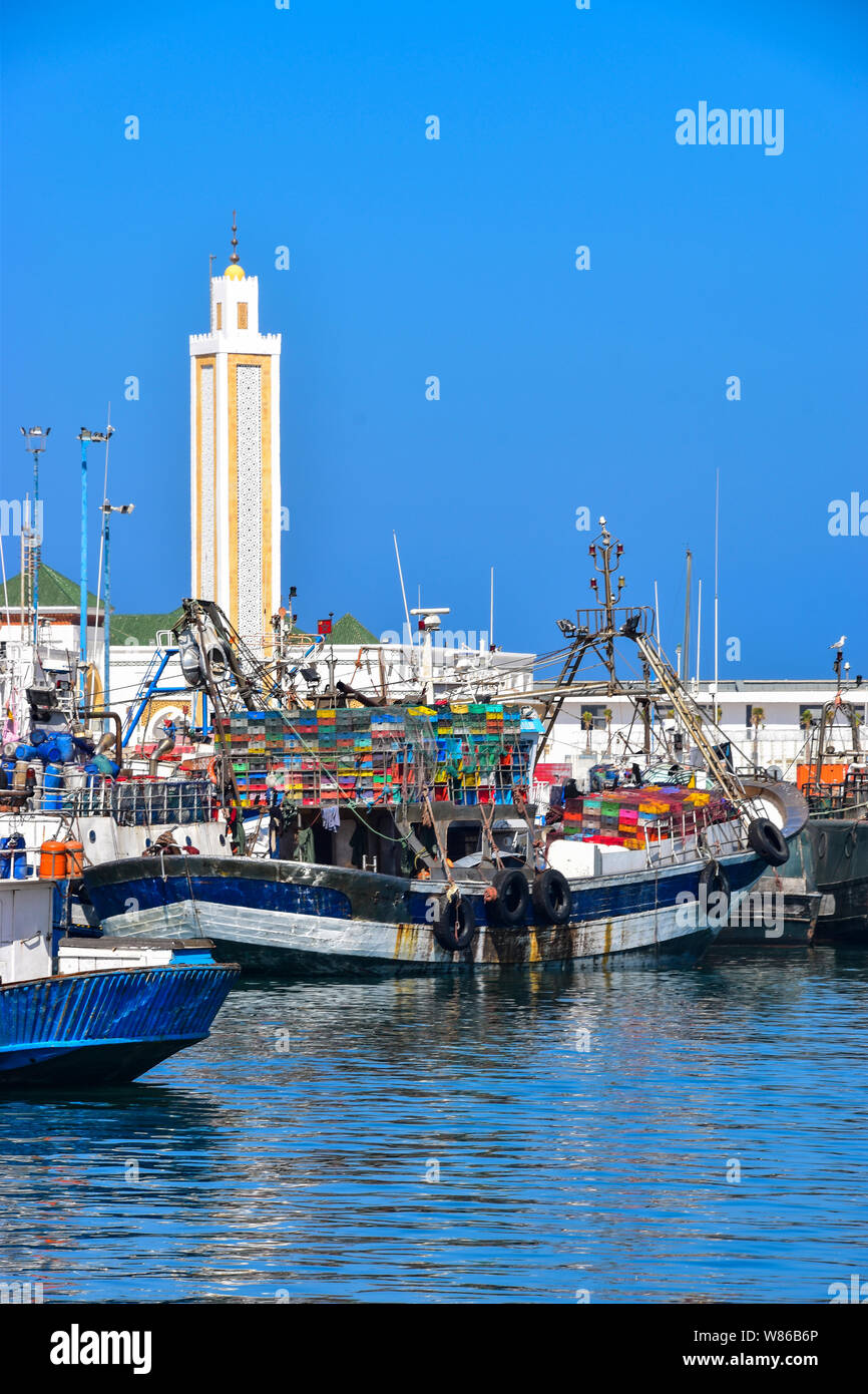 Fishing Boats, Port of Tangier, Tanger, Morocco Stock Photo - Alamy