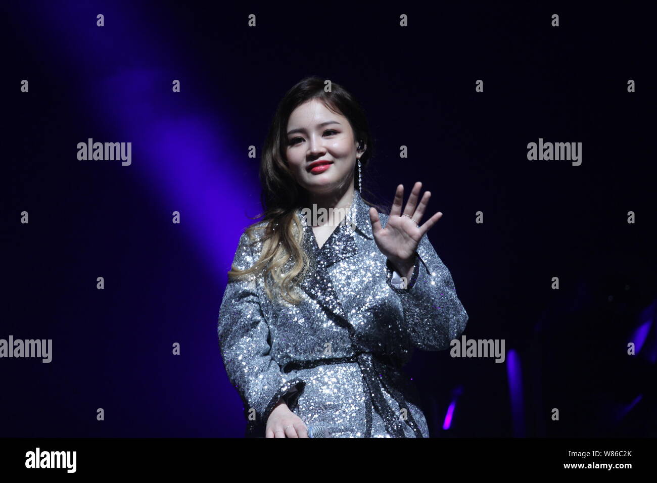 South Korean singer Lee Ha-yi performs at her concert in Shanghai ...