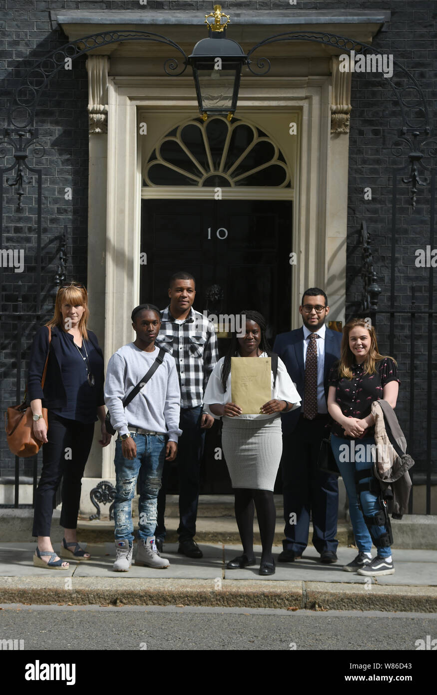 Sarah Jones MP (left) with young people, left to right) Demetri, Zak ...