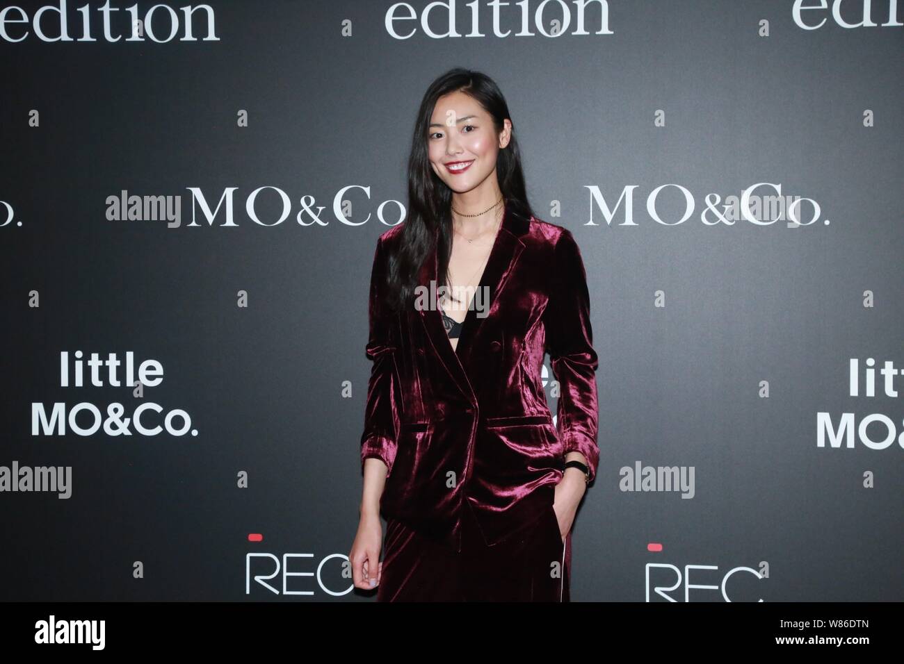 Chinese super model Liu Wen poses at a fashion show of "MO&Co in ...
