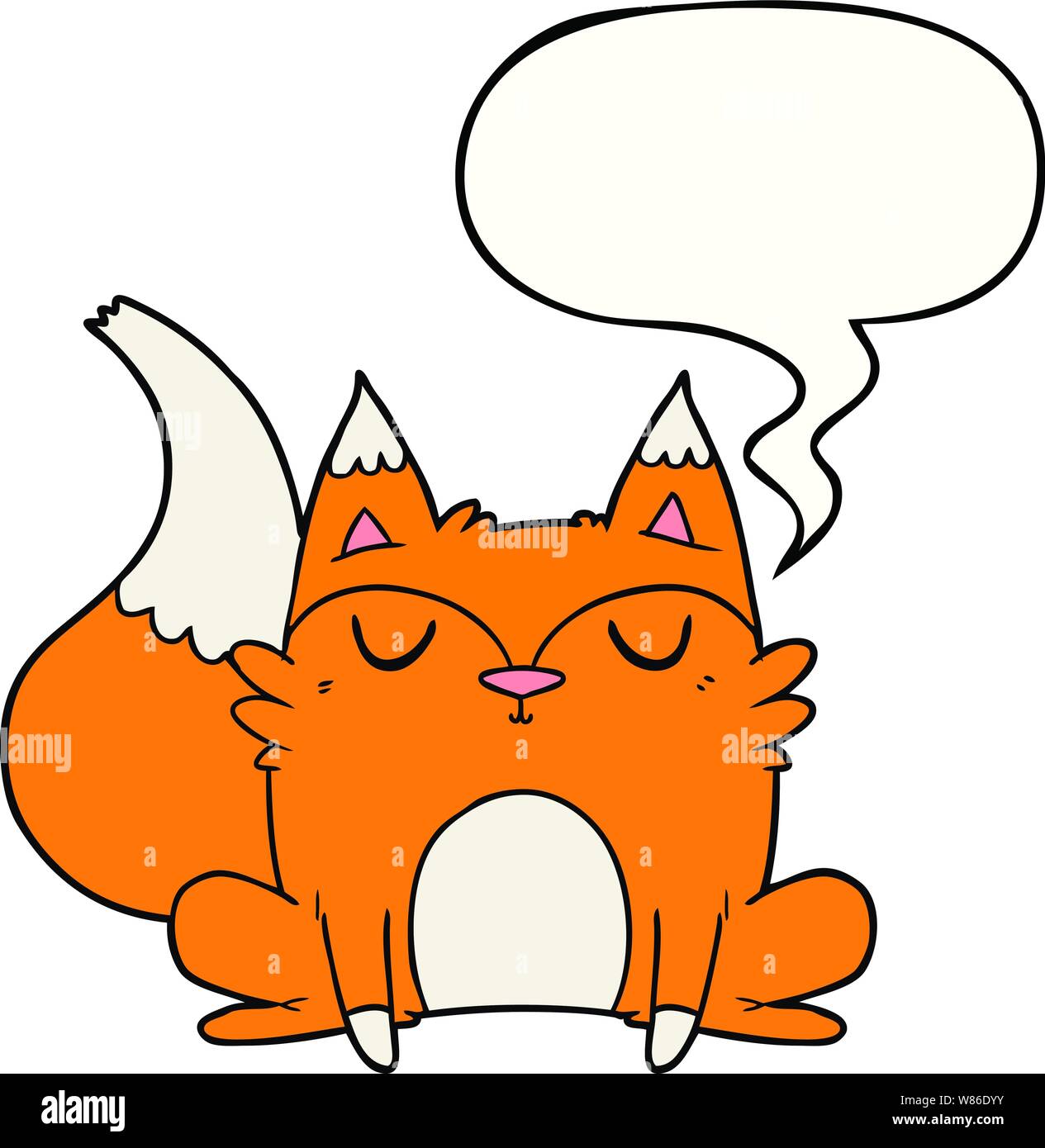 cartoon fox with speech bubble Stock Vector Image & Art - Alamy