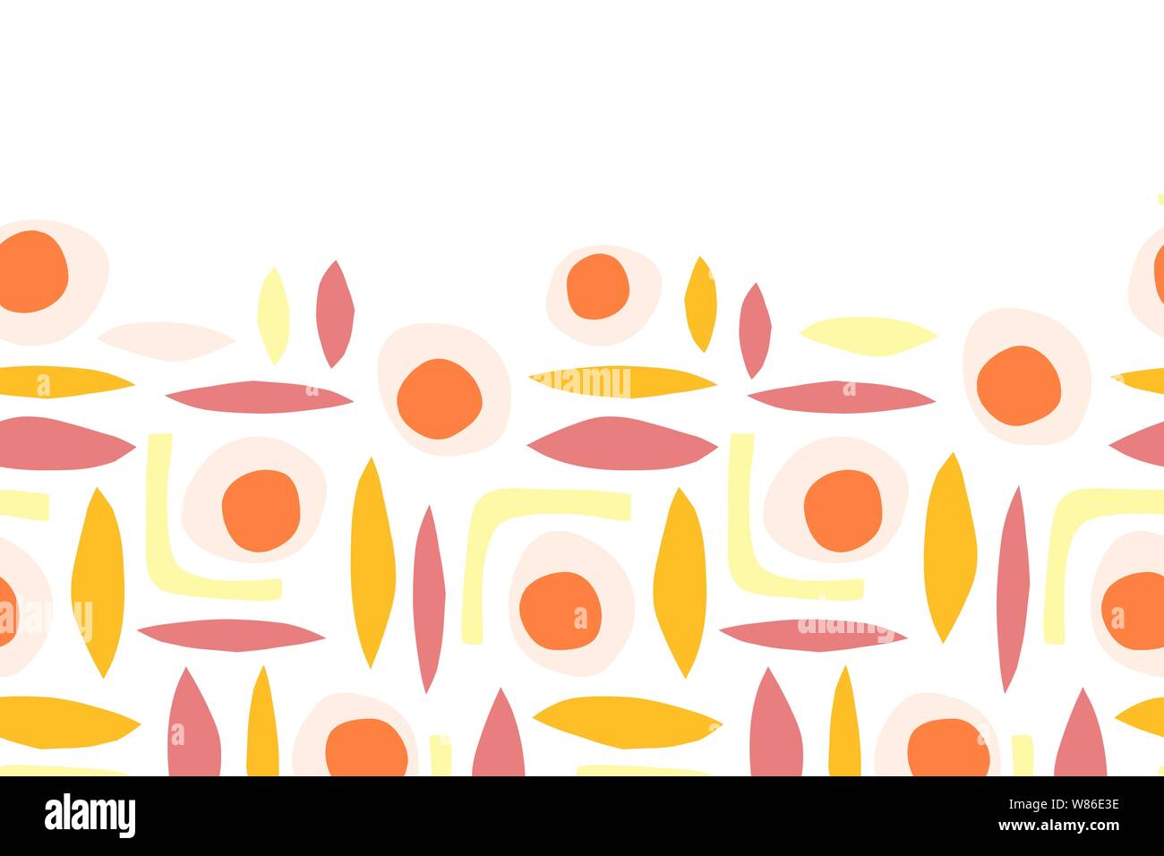 Contemporary Abstract vector border. Seamless retro pattern shapes ...